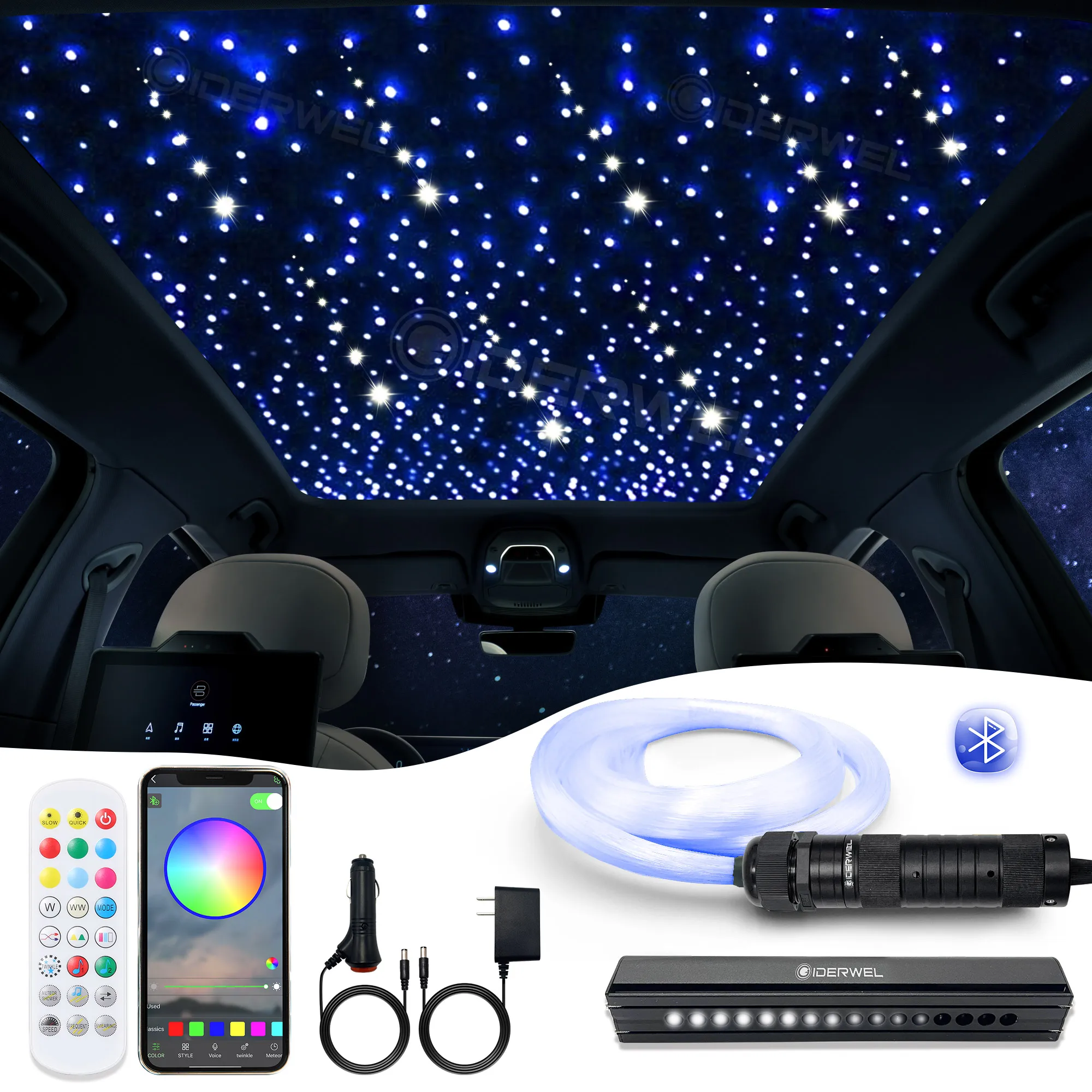 Plafonnier-LED-fibre-optique-RGBW-ciel-toil-effet-toile-filante ...