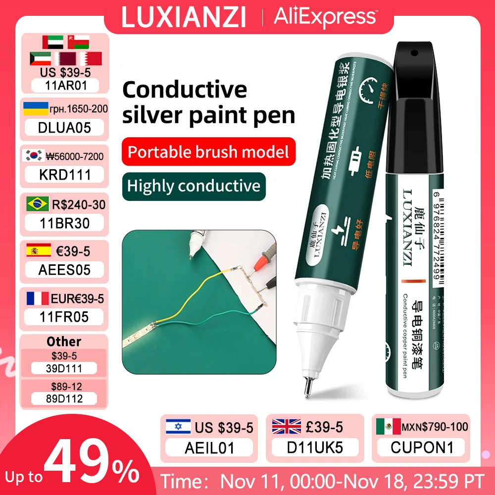 LUXIANZI-Caneta-Condutora-Prata-Caneta-Anti-interfer-ncia-para-Repara-o-de-Circuitos-DIY-Alta ...