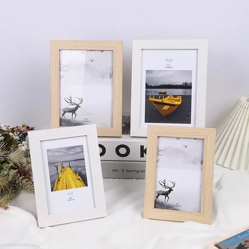 Simple Wooden Picture Frame 5/6/7/8 Inch Framed Picture Frame Wall ...
