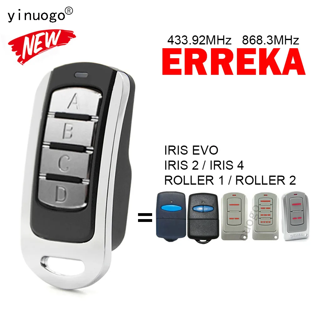For ERREKA IRIS EVO / IRIS 2 / IRIS 4 / ROLLER 1 / ROLLER 2 Garage Door Remote Control 433.92MHz ...