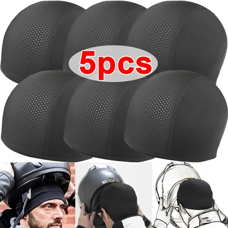 1-5pcs-Motorcycle-Helmet-Inner-Cap-Hat-Quick-Dry-Breathable-Hat-Racing ...