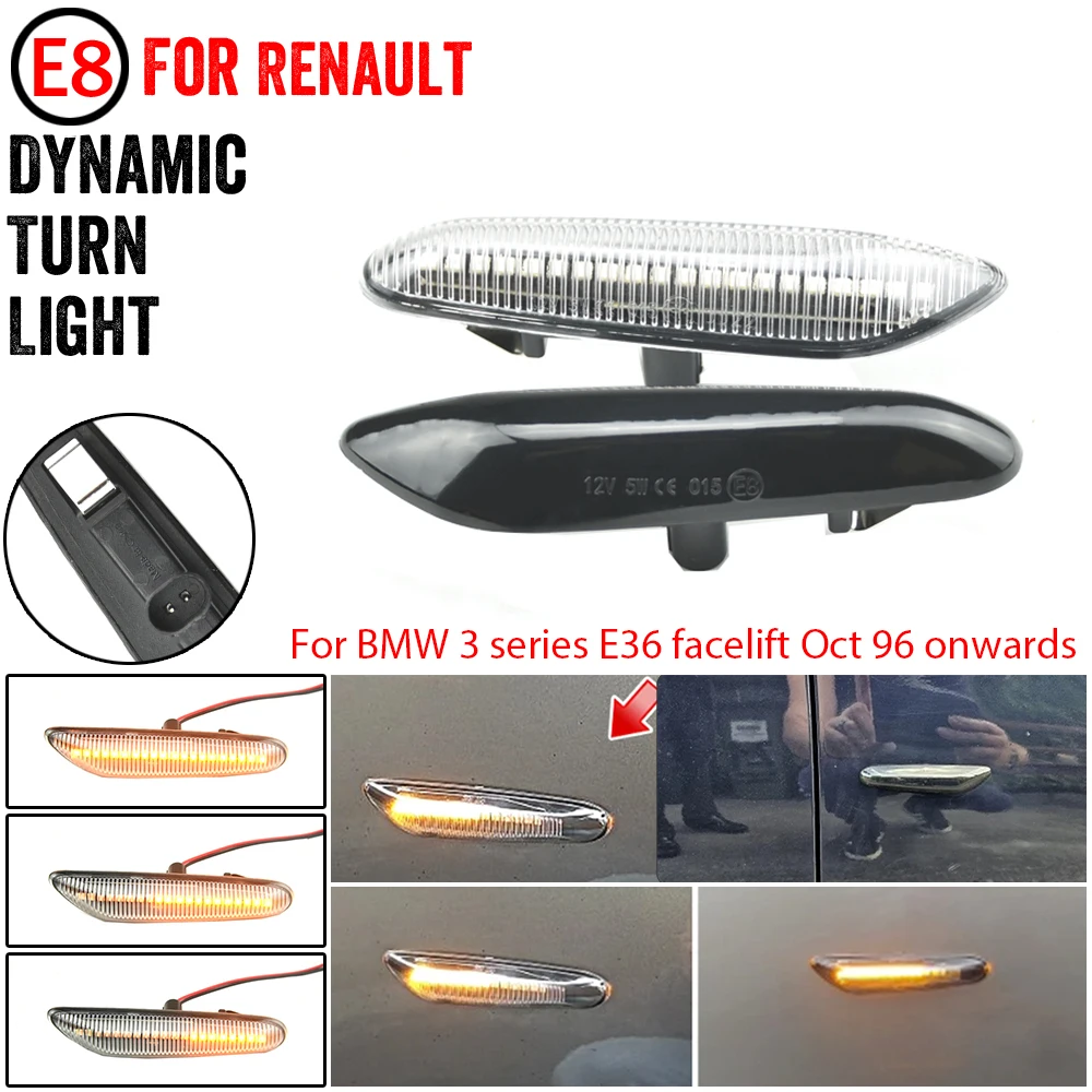 2pcs LED Dynamic Blinker Side Marker Lamp Canbus For BMW 1 3 5 series ...