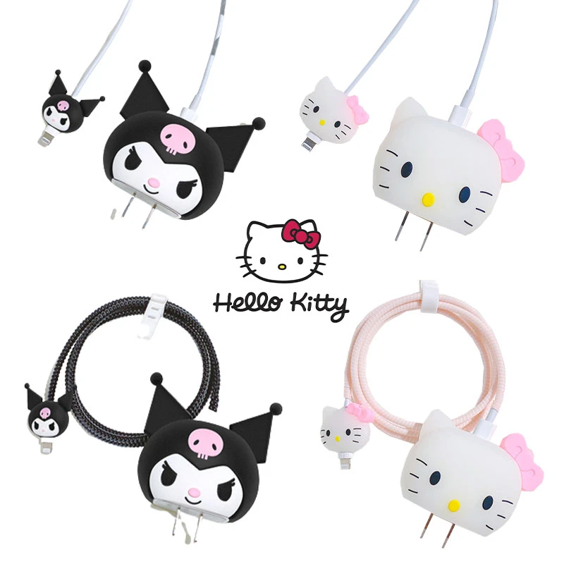 Hello Kitty Kuromi Charger Cable Winder Case Cute Anime Cable Both Ends ...