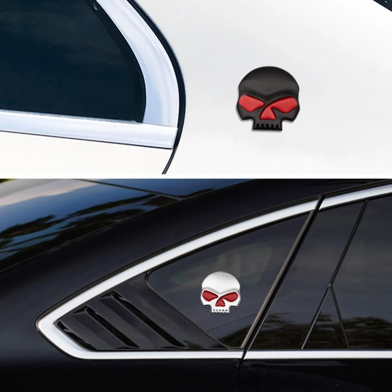 1Pcs-3D-Metal-Skull-Head-Car-Stickers-Emblems-Personality-Devil ...