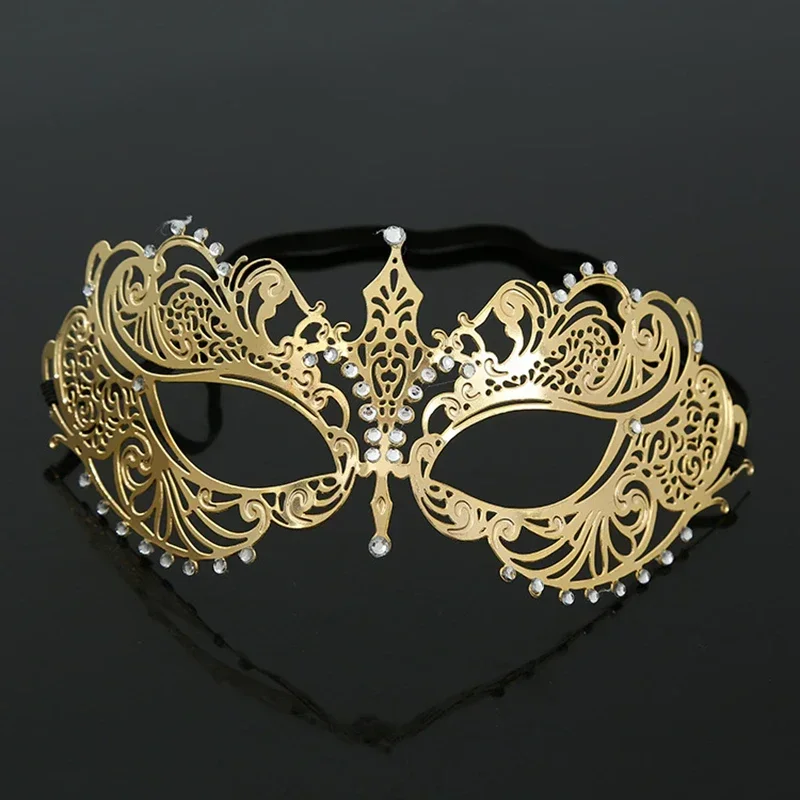 Black-Gold-Skull-Metal-Half-Face-Mask-for-Men-and-Women-Halloween-Party ...