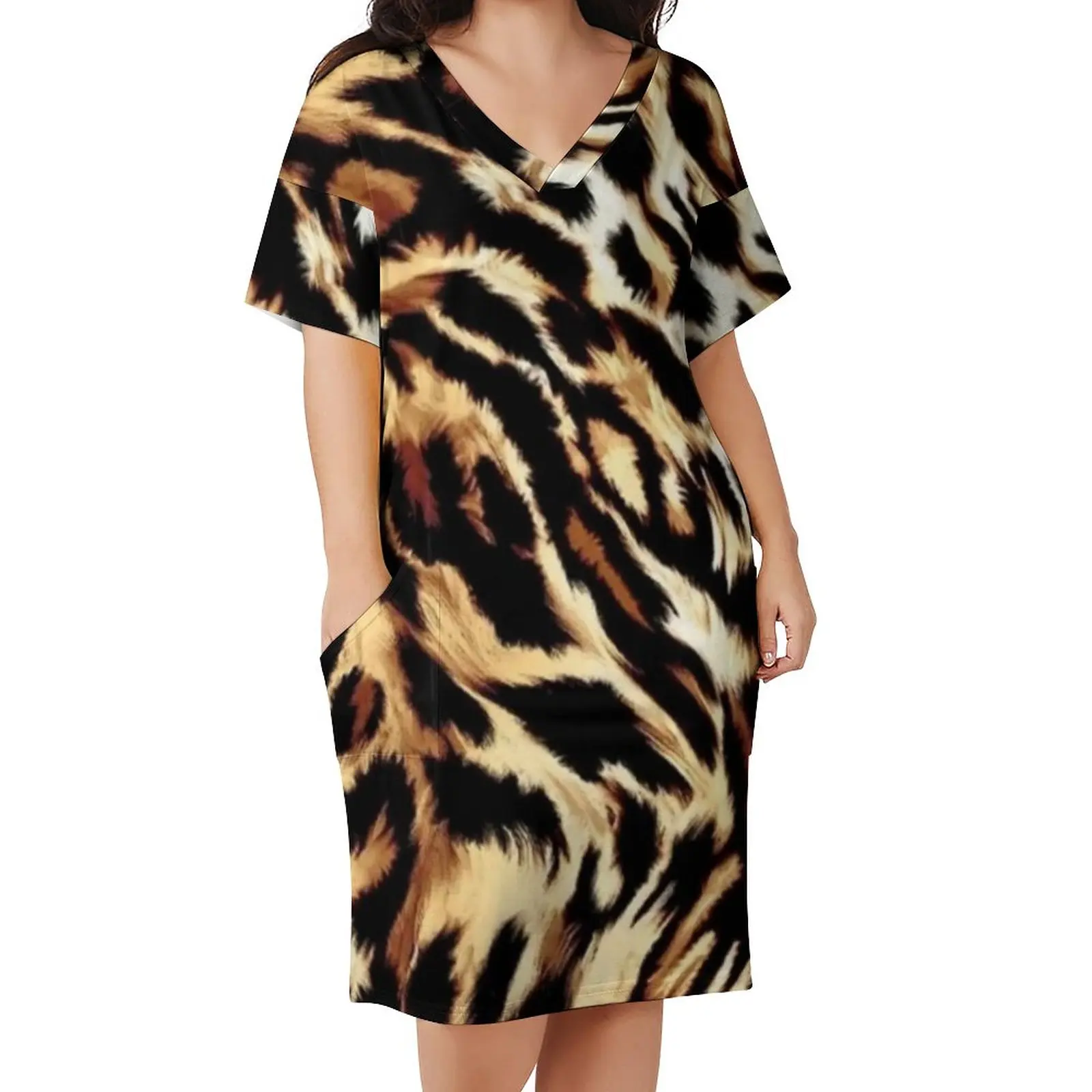 Animal-Chic-Dress-Plus-Size-Leopard-Print-Basic-Casual-Dress-Ladies ...