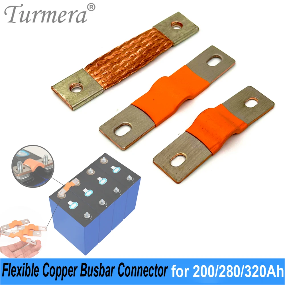 Turmera 12V Busbar Lifepo4 Battery Flexible Copper Connecter 56mm 74mm ...