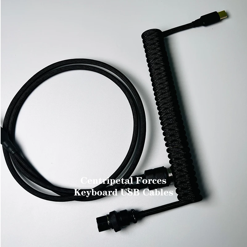 Cable de aviador de teclado mecánico negro, Conector de aviación micro ...