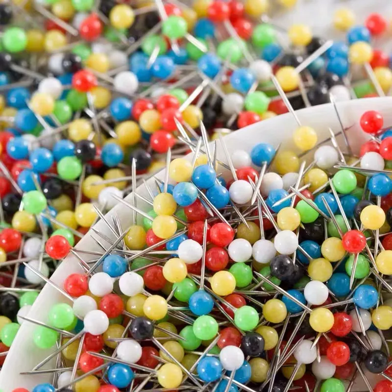 50pcs/lot Colorful Plastic Fishing Pin Position Mark Bead Needle Pin ...