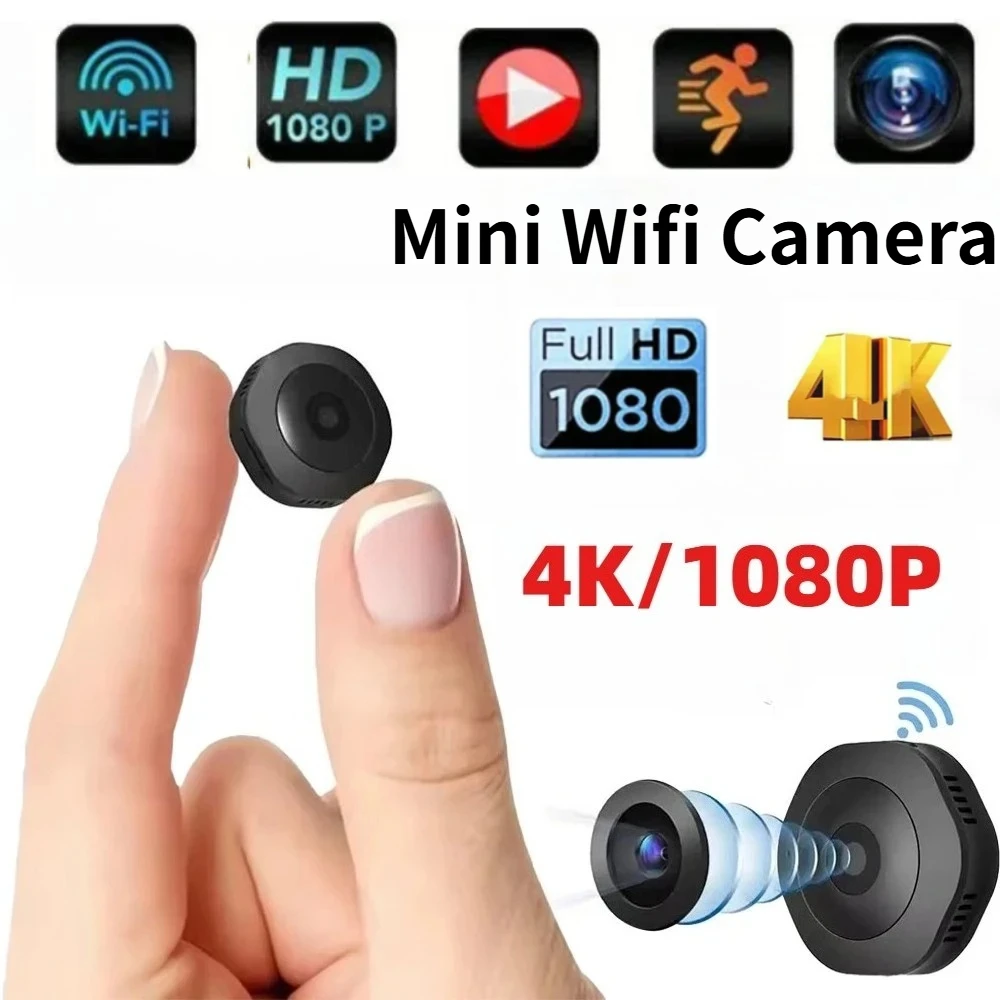 4K 1080p HD Mini Wireless Camera Portable Cam Invisible Night Version ...