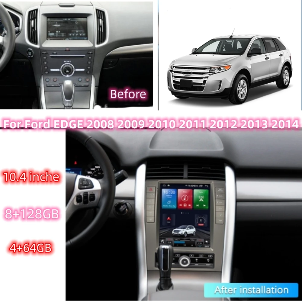 Tesla style screen Android For Ford EDGE 2008 2009 2010 2011 2012 2013 ...