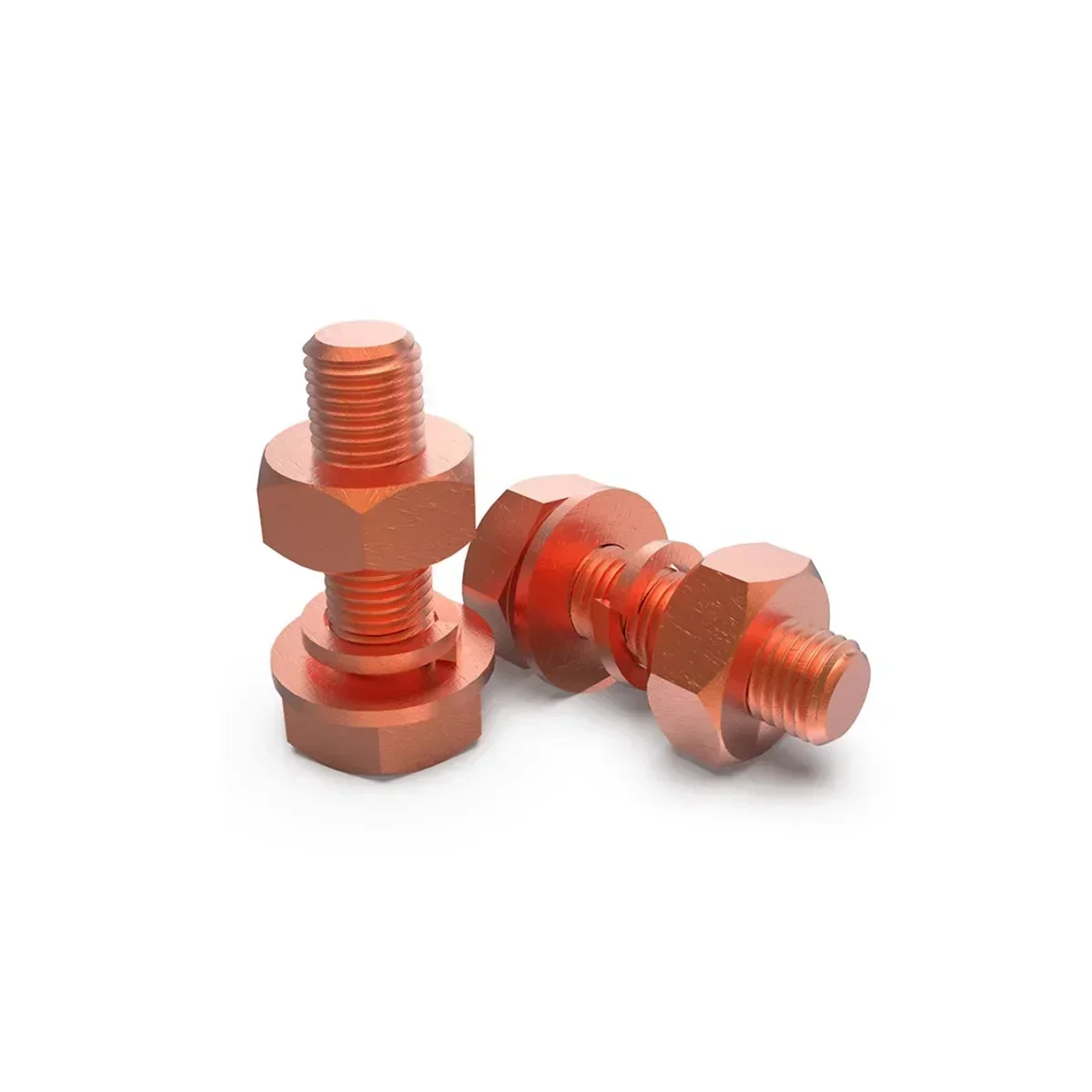 Red-Copper-Outer-Hexagonal-Electrolytic-Bolt-Screw-Flat-Washer-Spring ...