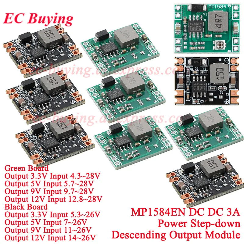 1-10pcs MP1584EN Adjustable 3A 3.3V 5V 9V 12V DC-DC Converter Step Down ...
