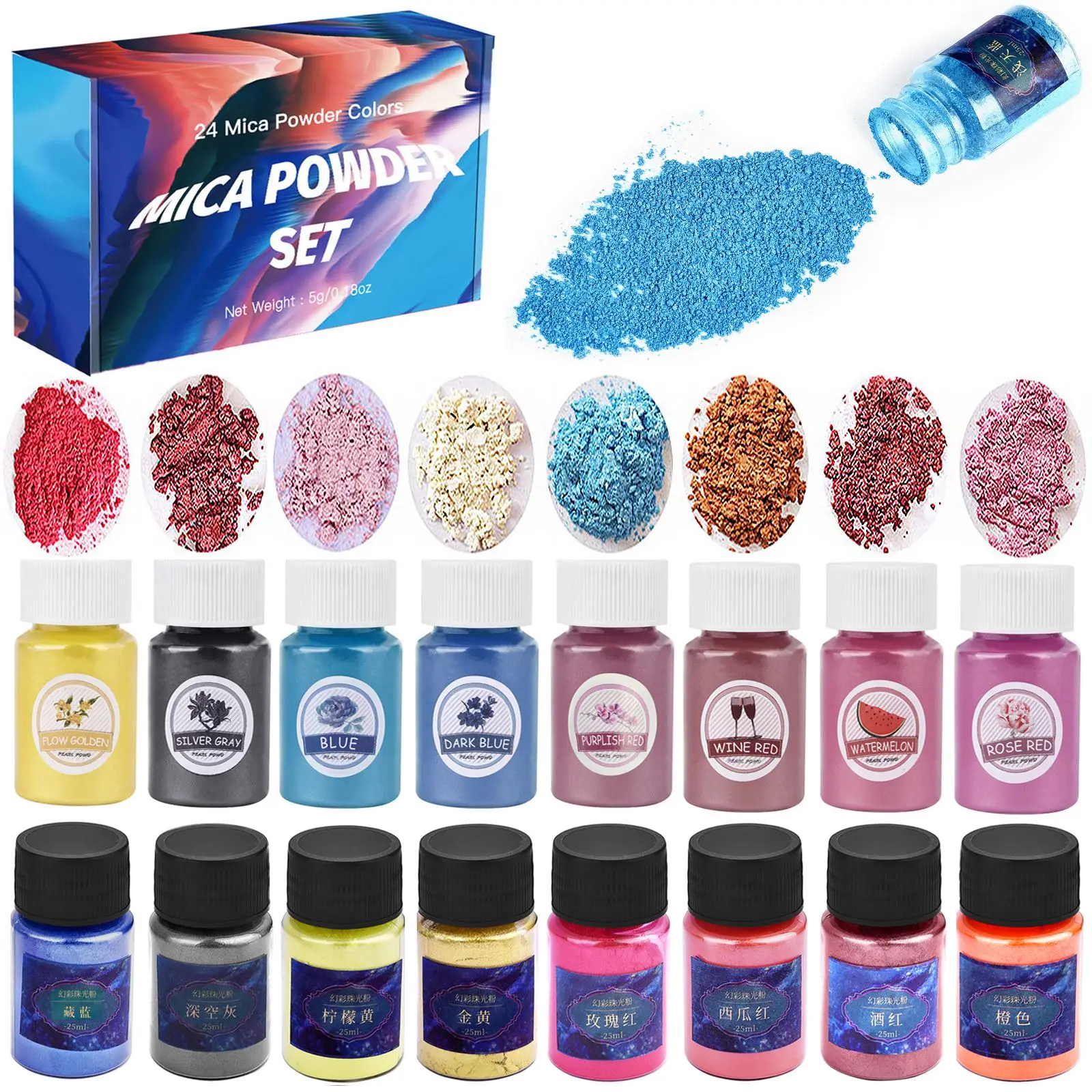 1-Set-Resin-Pigment-Epoxy-Glitter-Powder-Pearlescent-Powder-Coloring ...