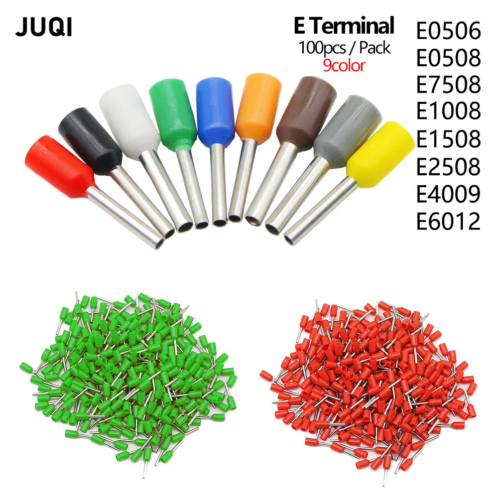 100pcs-Pack-E0508-E7508-E1008-E1508-E2508-Insulated-Ferrules-Terminal ...