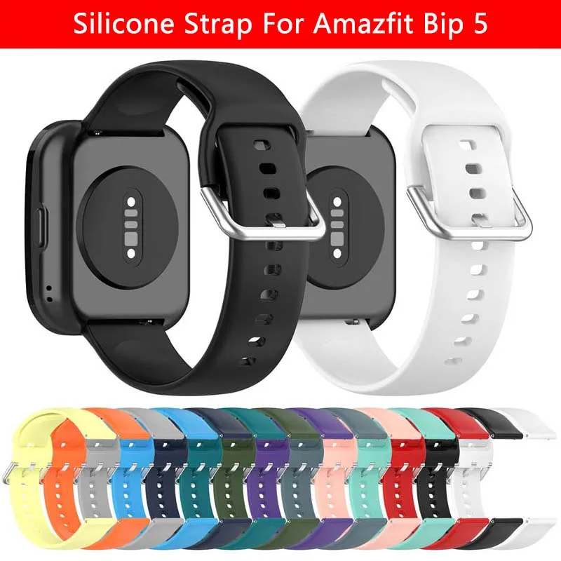 22mm-Plain-Silicone-Strap-For-Amazfit-Balance-Cheetah-Pro-Bip-5-Pop-3S ...
