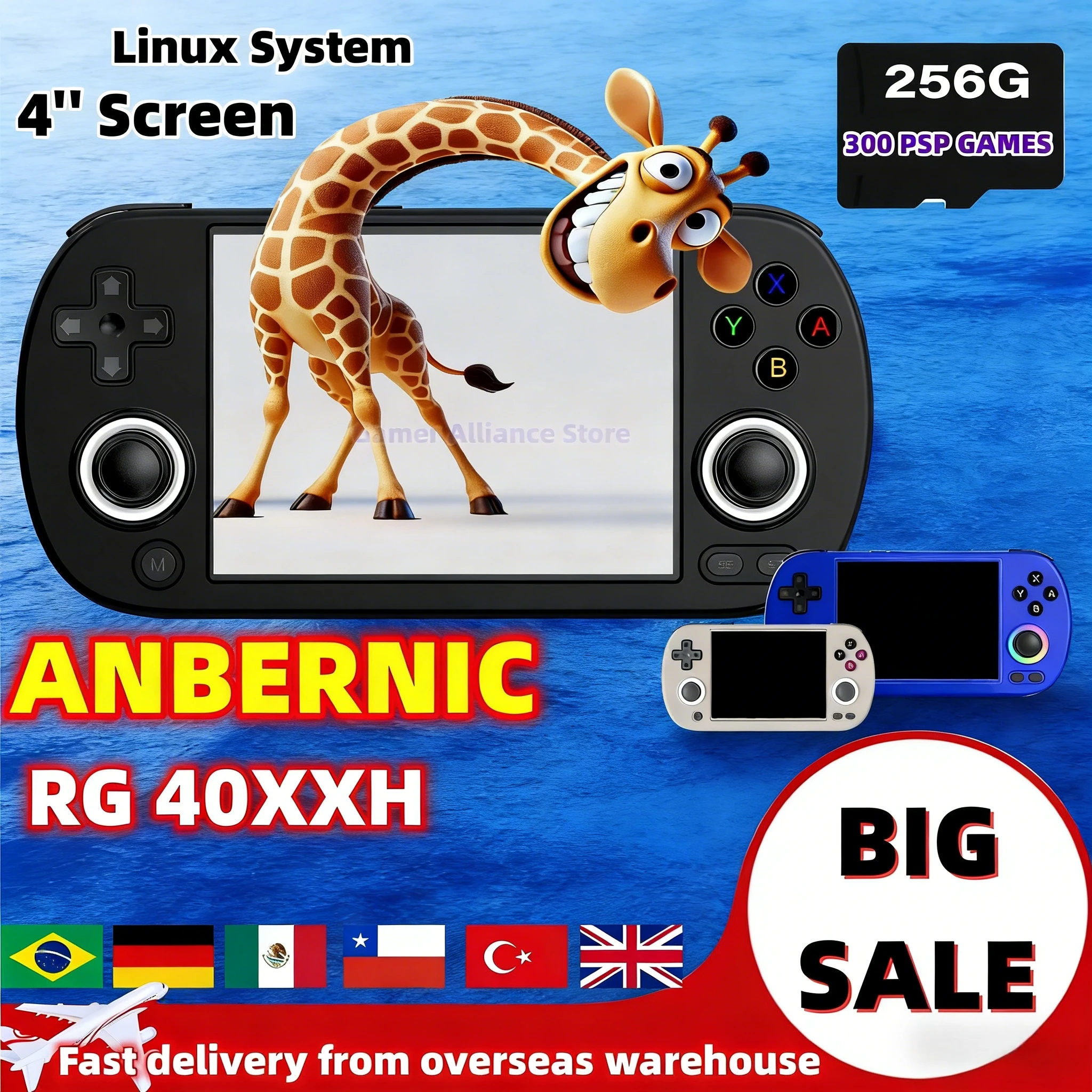 ANBERNIC RG40XX H RG40XXH Retro Handheld Game Console 64 Bit Linux 4.0 ...