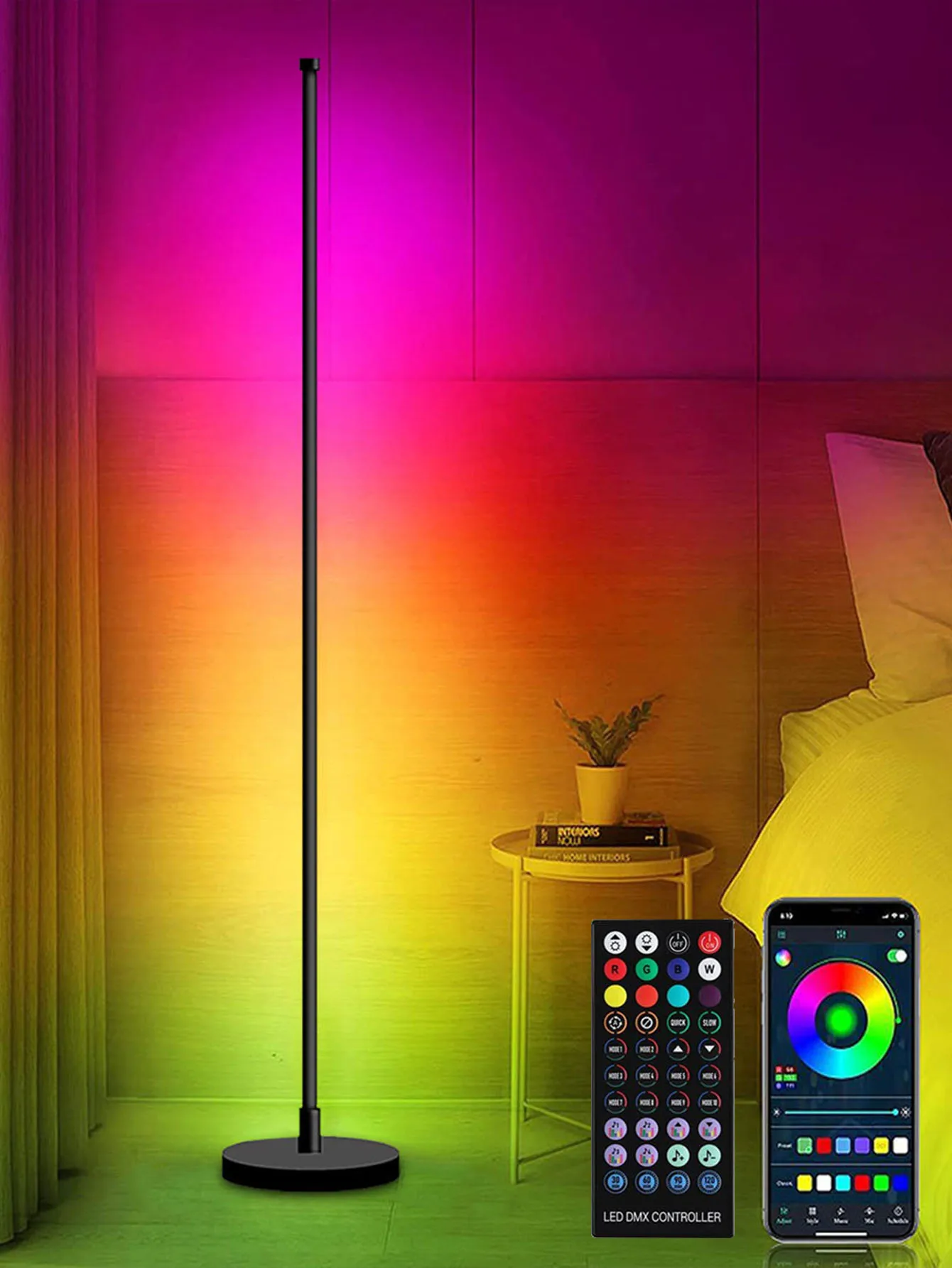 Round-Base-Floor-Lamp-Smart-LED-Strip-RGB-Light-Bar-Monitor-TV ...