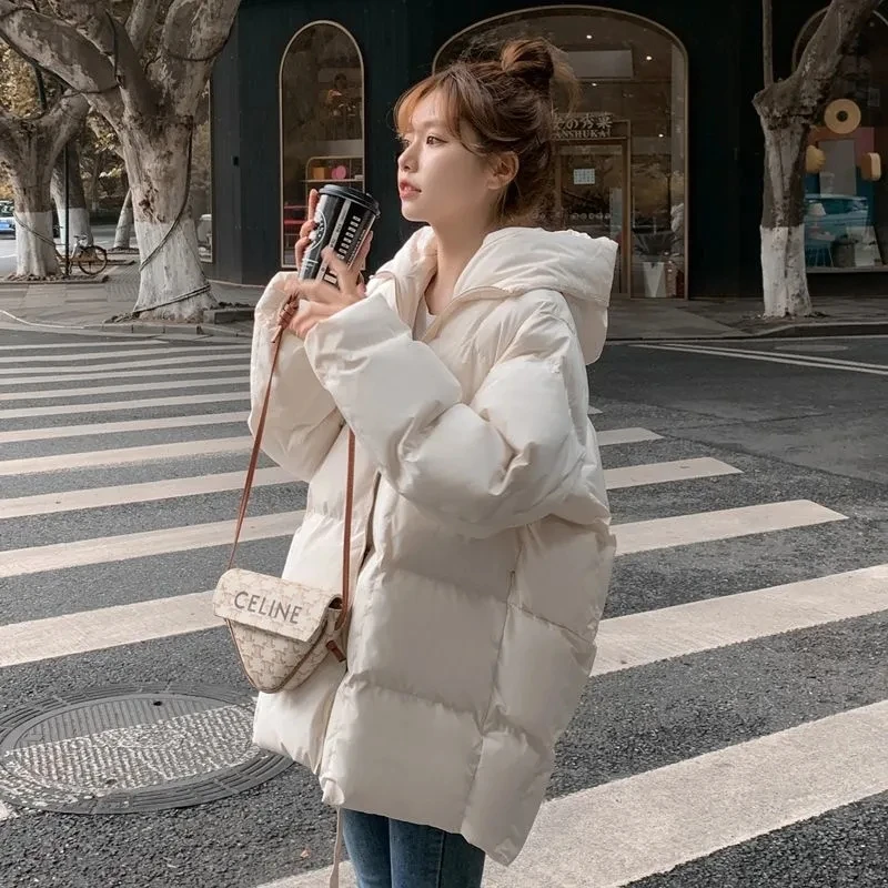 New Down Cotton Parka Winter Jackets Women White Zipper 2022 Korean ...