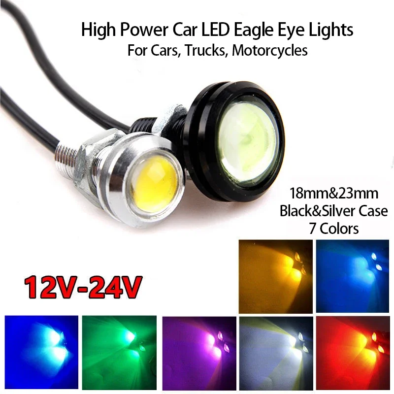 AEING 1*18MM/23mm 12V/24V Car Styling Waterproof White Eagle Eye LED ...