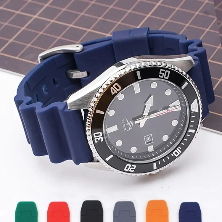 20mm-22mm-Silicone-Watch-Band-For-Rolex-SUBMARINER-Waterproof-Diving ...