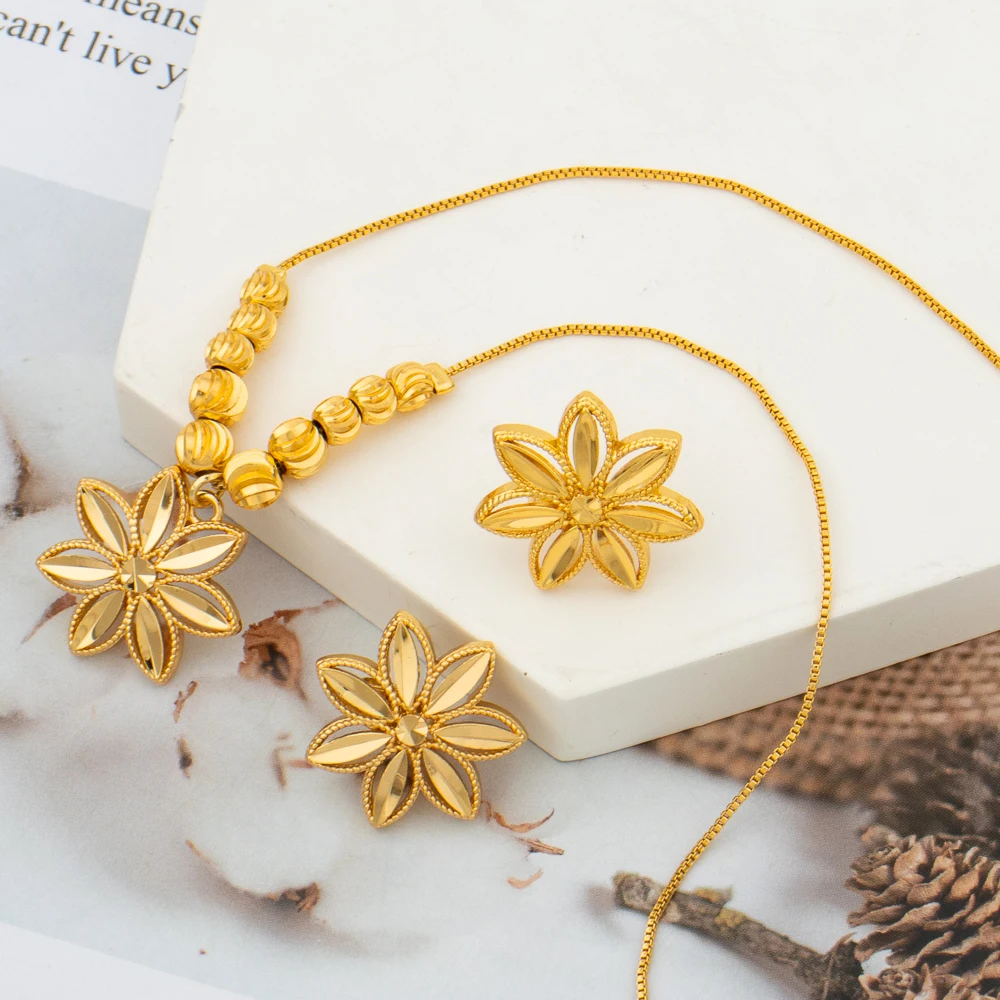 Gold Necklace Jewelry Set