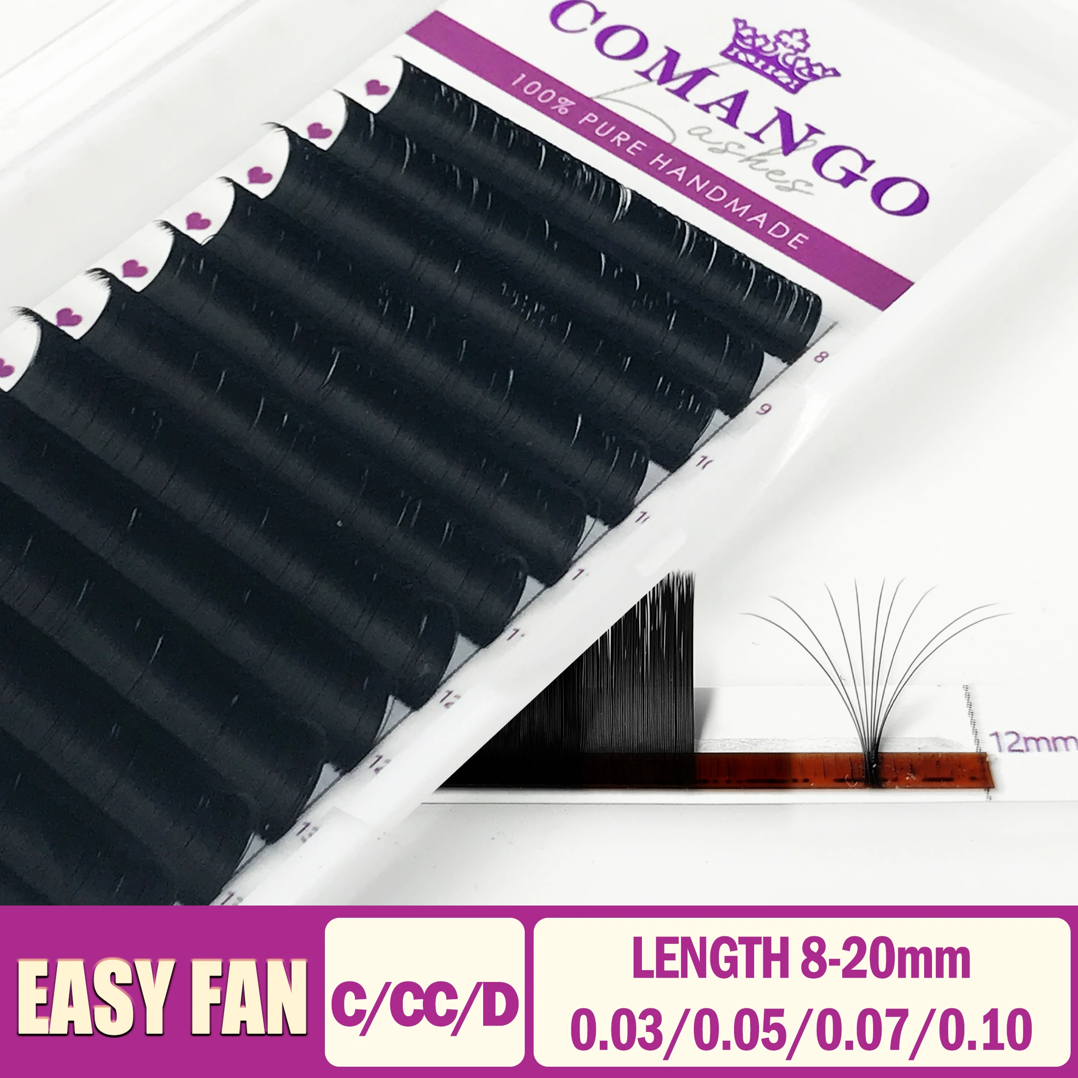 CoMango-pesta-as-postizas-de-color-negro-mate-pesta-as-de-volumen-fino ...