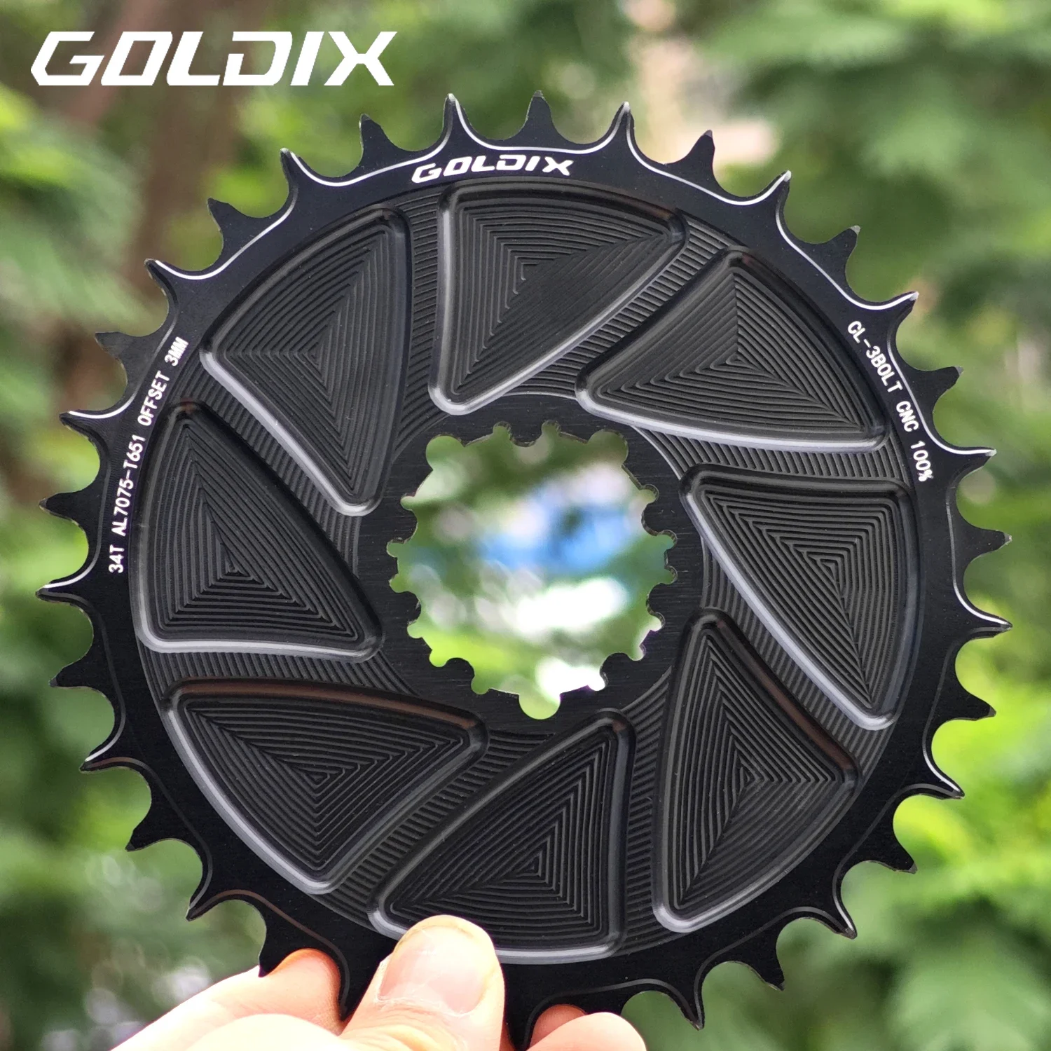 GOLDIX 3-Bolt Bicycle Chainwheel Wide and Narrow Teeth AERO Chainring ...