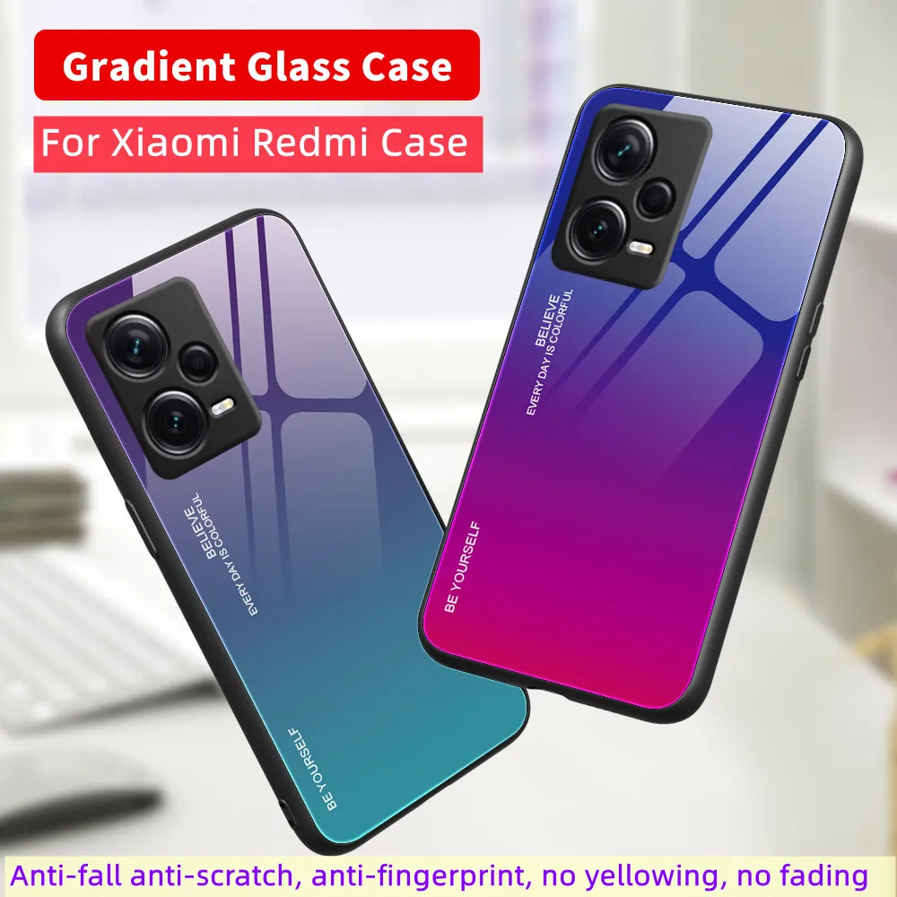 Funda de teléfono de Color degradado para Xiaomi Redmi Note 12, 11, 10 ...
