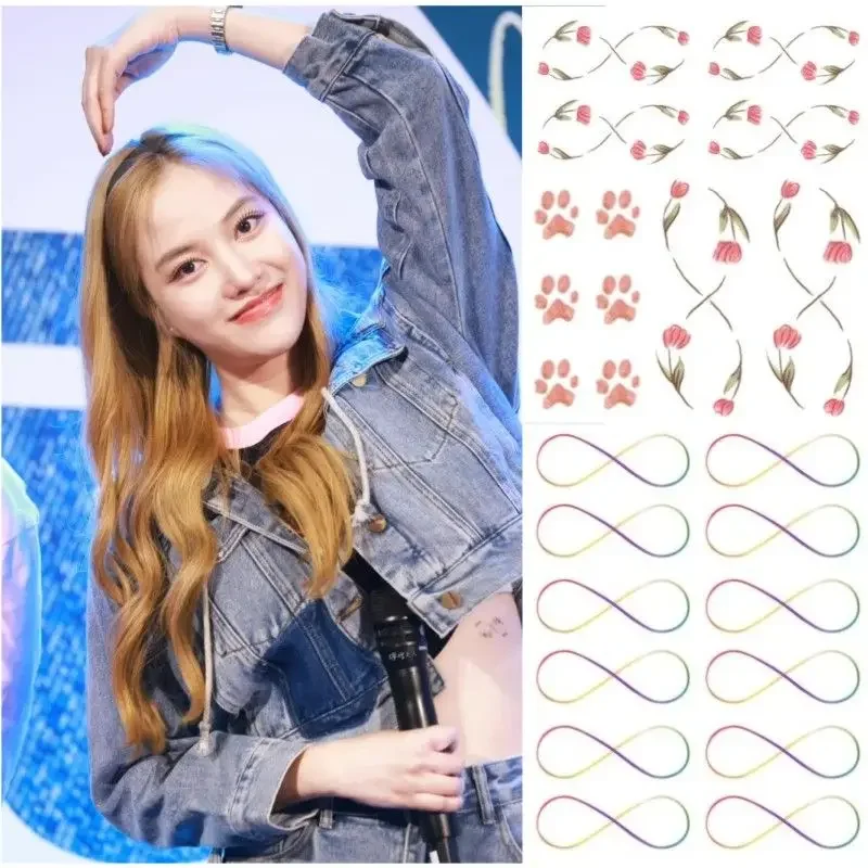 Freenbecky-Same-Tulip-Tattoo-Sticker-Pink-Dog-Claw-Arm-Waterproof ...