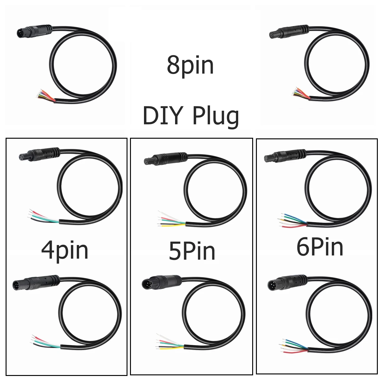 DIY-4pin-5pin-6pin-8pin-Male-Female-Plug-For-Car-DVR-Camera-Extension ...