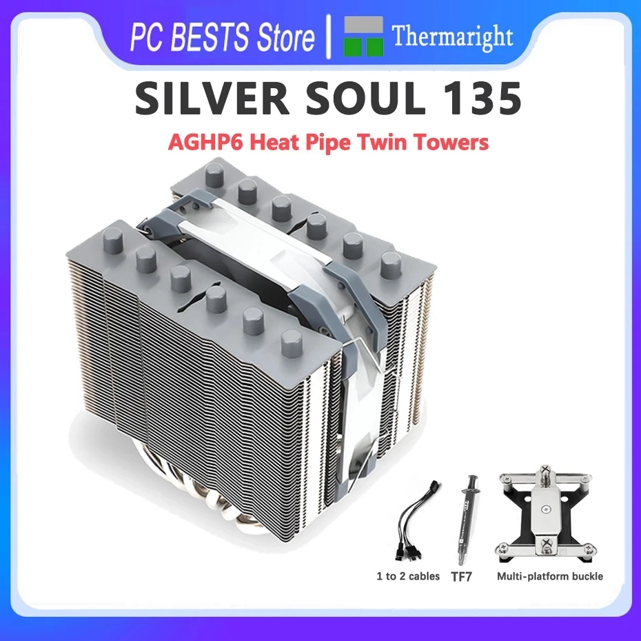 Thermalright Ss135 Silver Soul Radiator 6 Heat Pipe Aghp 135 Height Mini Twin-tower Cpu Air ...