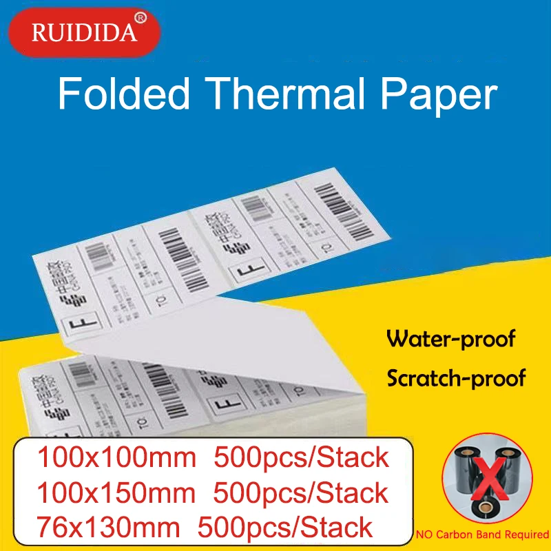 Folded-Thermal-Paper-Water-proof-Shipping-Label-Thermal-Label-Express ...