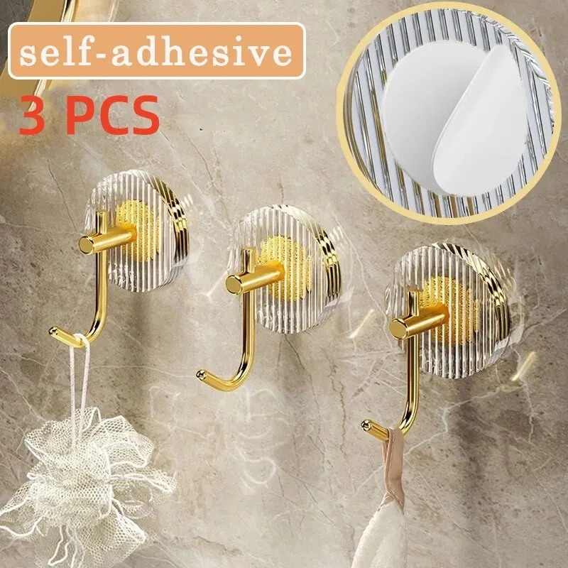 3PCS-Self-Adhesive-Acrylic-Wall-Hooks-Waterproof-Towel-Hooks-For ...