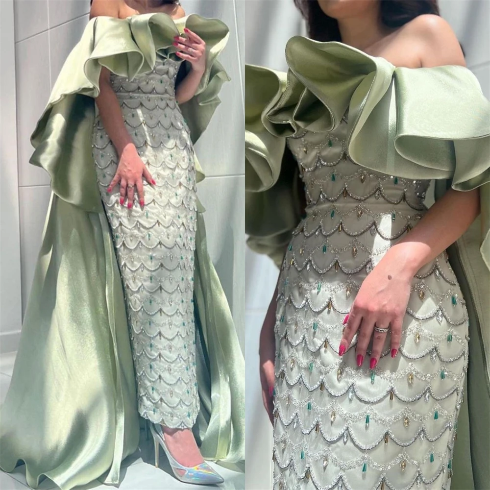 High-Quality-Off-the-shoulder-Celebrity-Sequin-Fold-Satin-Occasion ...