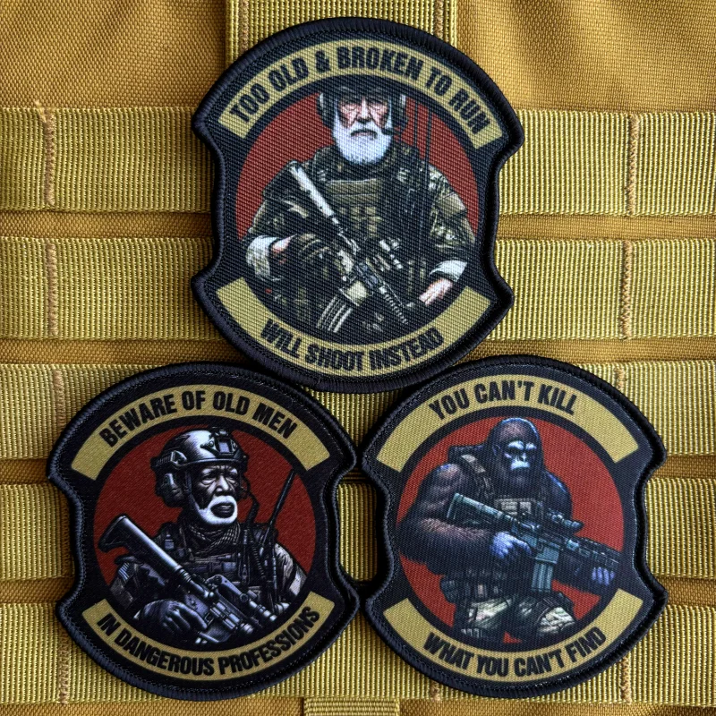 Be Careful Old Man Tactical Patch Army Infantry Printing Patches Hook ...