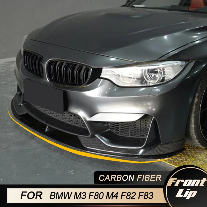 Car Front Bumper Lip With Splitters For BMW M3 F80 M4 F82 F83 2014-2019 ...