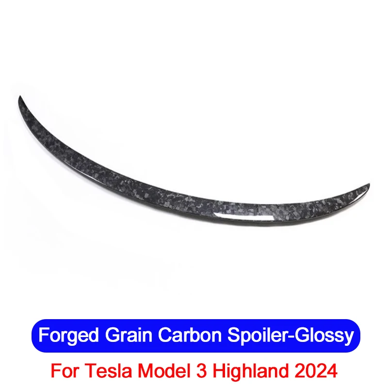 For-Tesla-Model-3-Highlander-2024-Spoiler-Forged-Grain-Carbon-Glossy ...