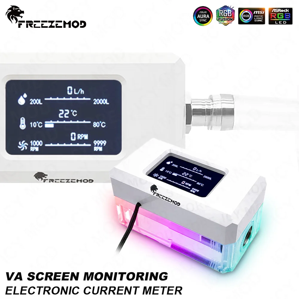 Temperature Electrical Detection Fan | Pc Water Cooling Flow Meter ...