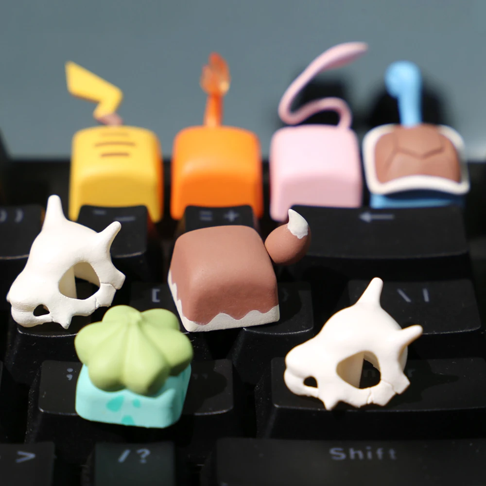 1pc Cartoon Personality Tail Gaming Keycap Elves Keycaps festival gift ...