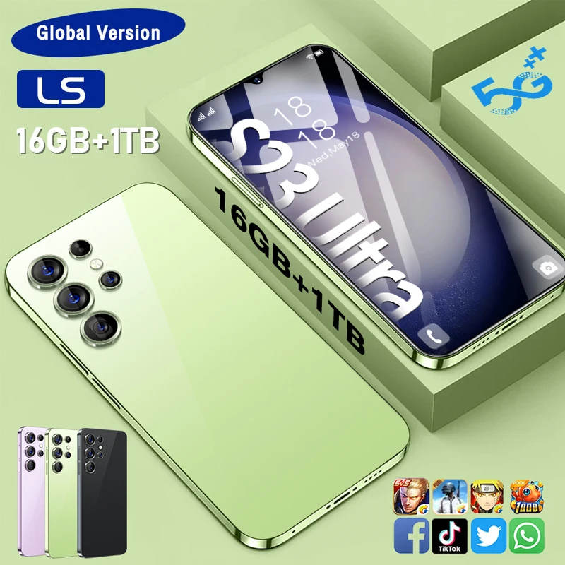 Original LS 5G Smartphone 16GB + 1TB telefones desbloqueados 7.3 polegadas 4G Dual SIM telefones ...