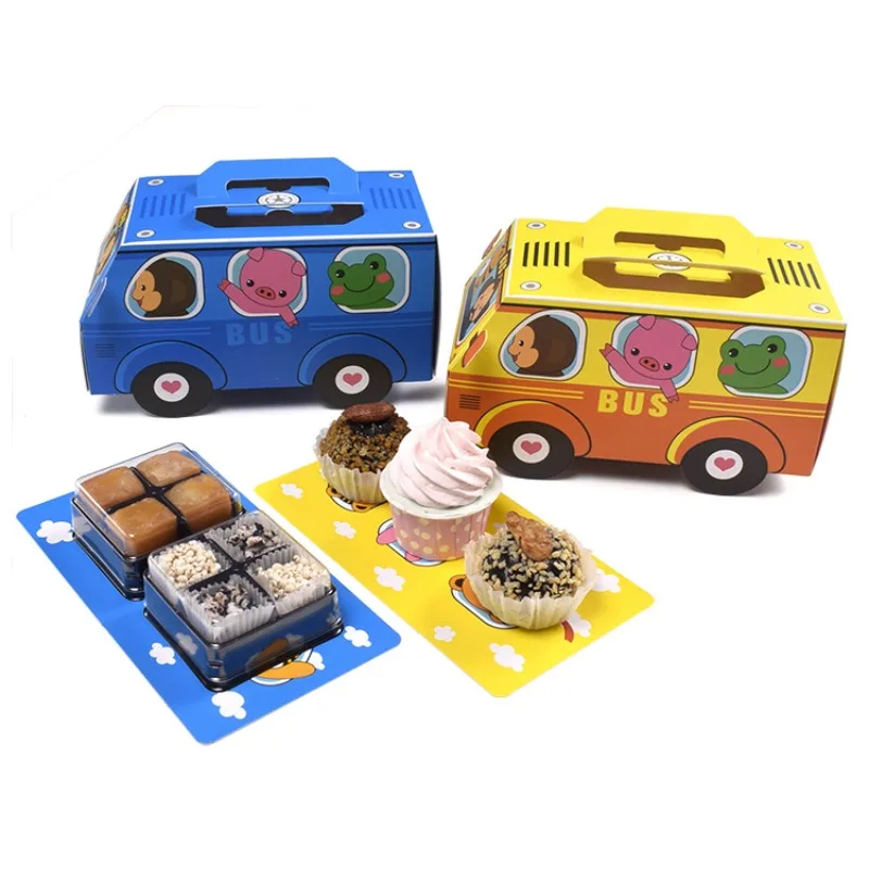 10PCS-Cartoon-Bus-Candy-Cookies-Box-Gift-Portable-Packaging-for ...