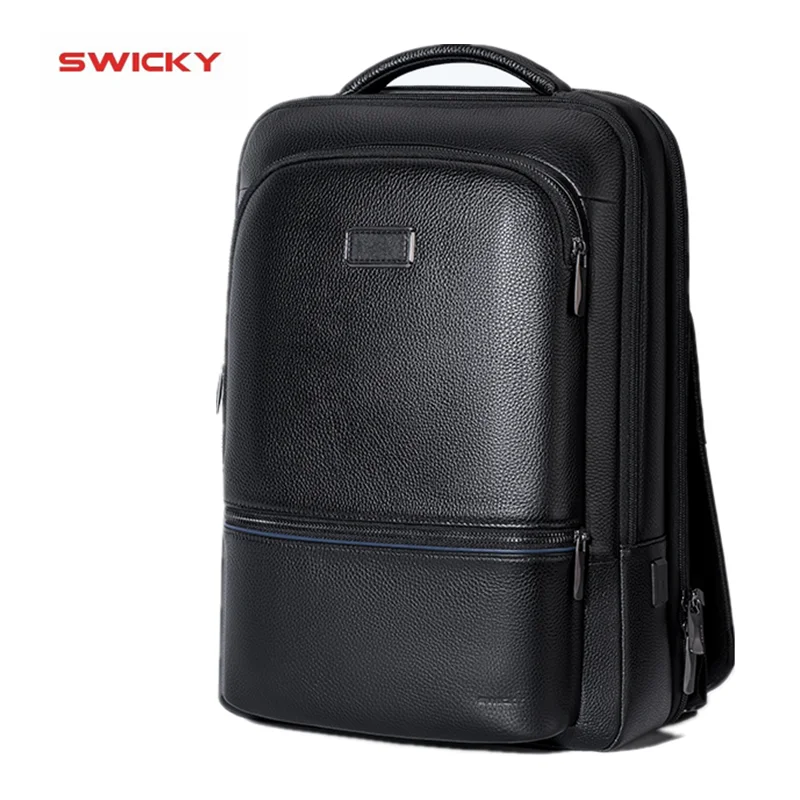 SWICKY-mochila-de-piel-de-vaca-aut-ntica-para-hombre-bolso-de-viaje ...
