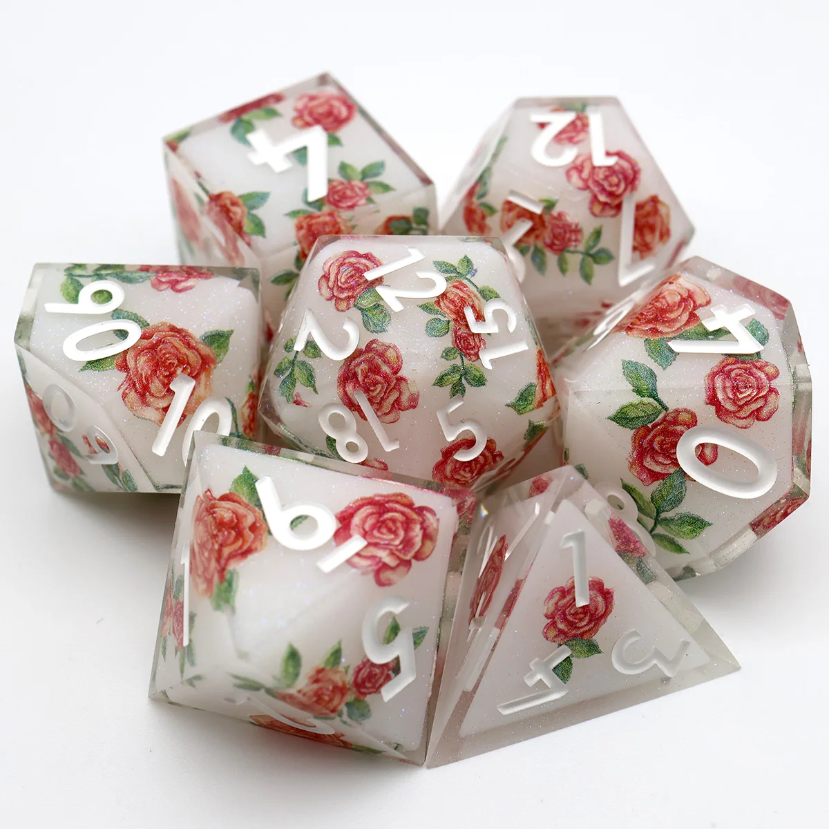 Sharp-Edge-Polyhedral-Dice-Board-Games-Gift-Resin-DND-Dice-Set-RPG-Role ...