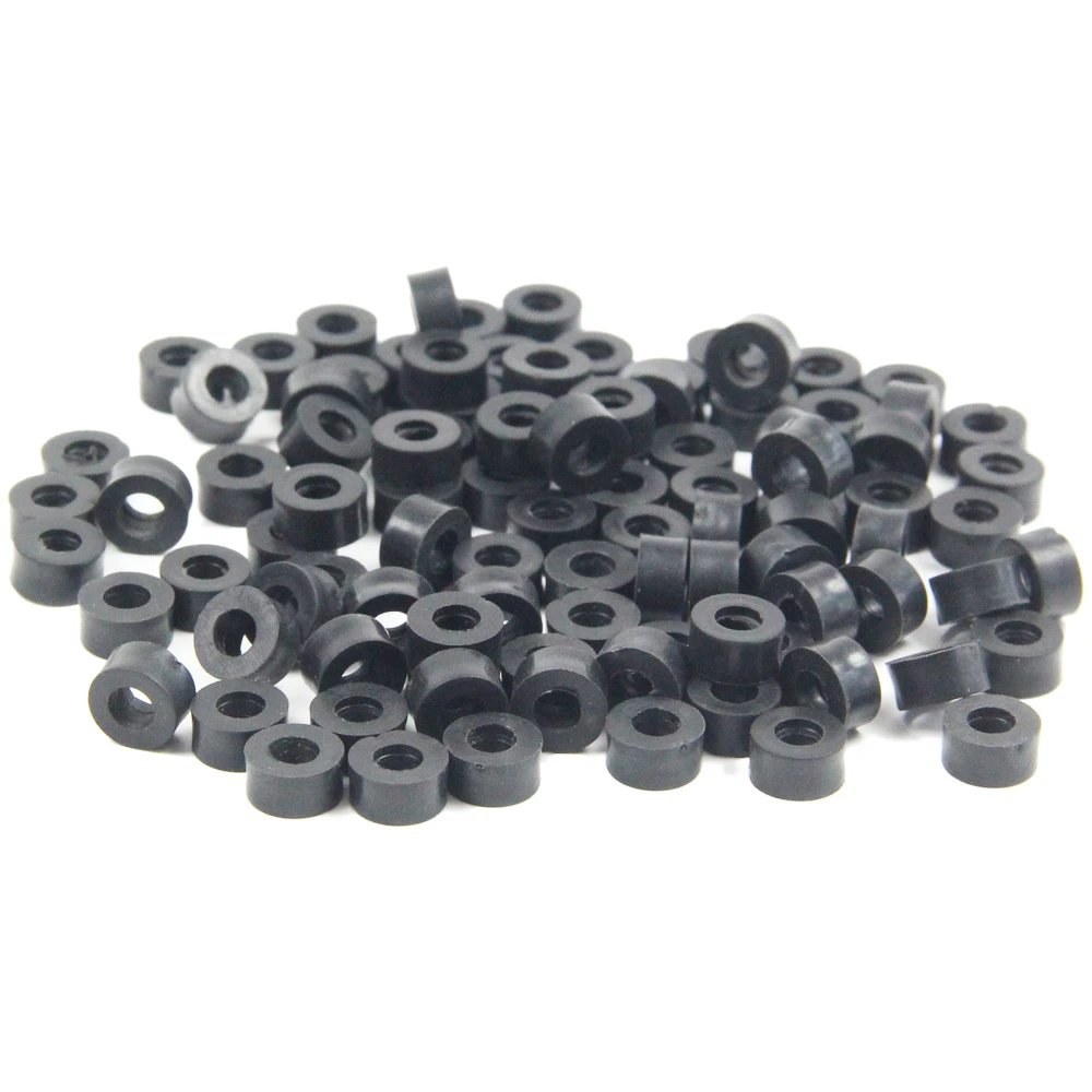 100pcs Holster Spacers Black Nylon Round Rubber Washer 5mm Thick O Ring ...