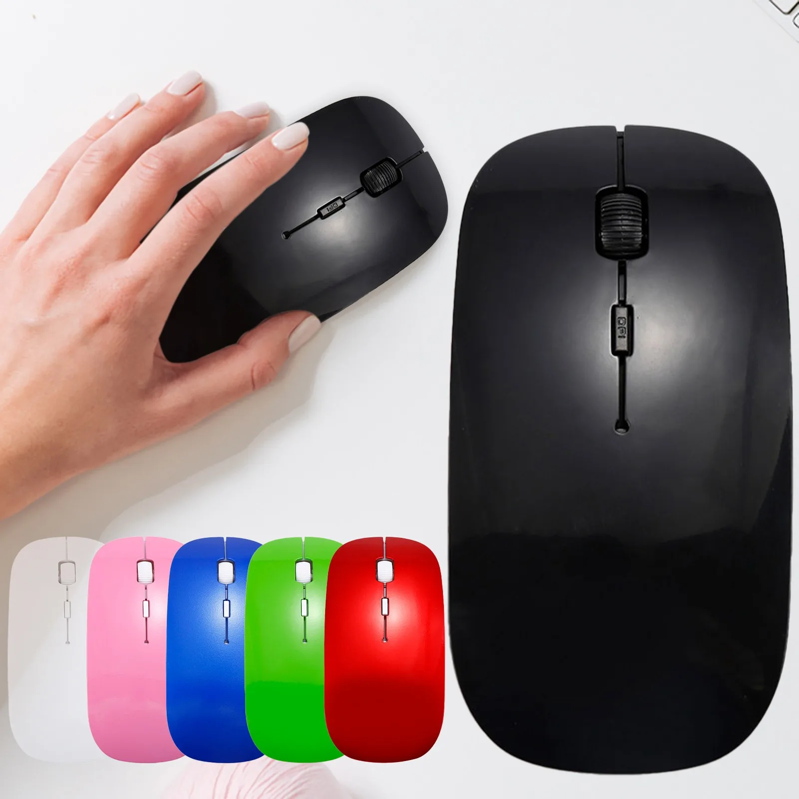 Wireless-Mouse-Computer-Mouse-Ergonomic-Ultra-Thin-PC-Mouse-USB ...
