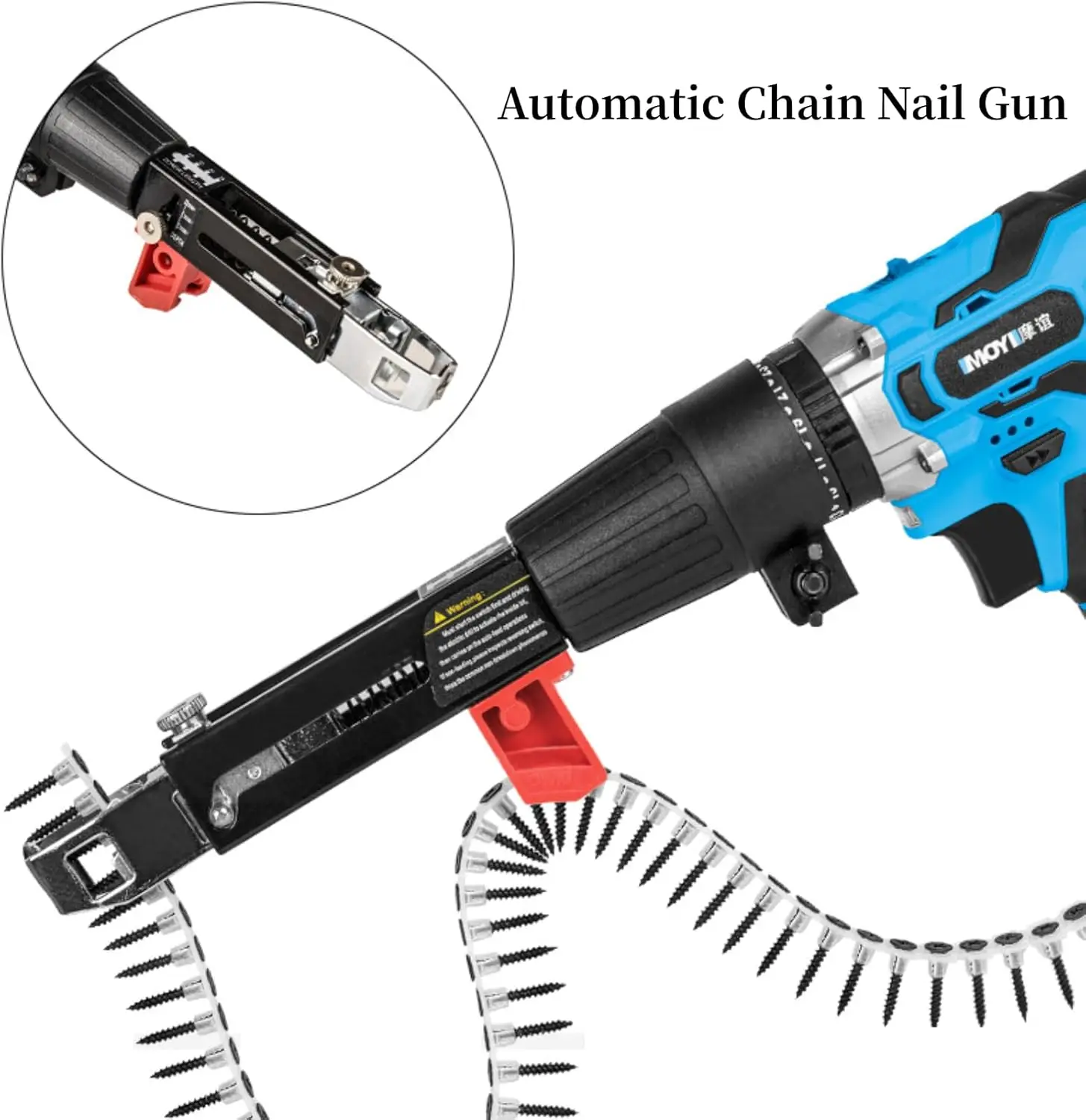 Electric Drywall Screwdriver Gun Wodworking Tools Cordless Power Drill ...