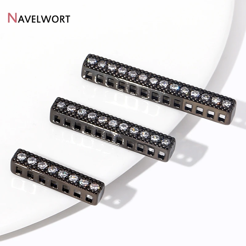 18-25-30mm-Brass-Metal-Black-Color-Multiple-Rows-Spacer-Bars-Inlaid ...