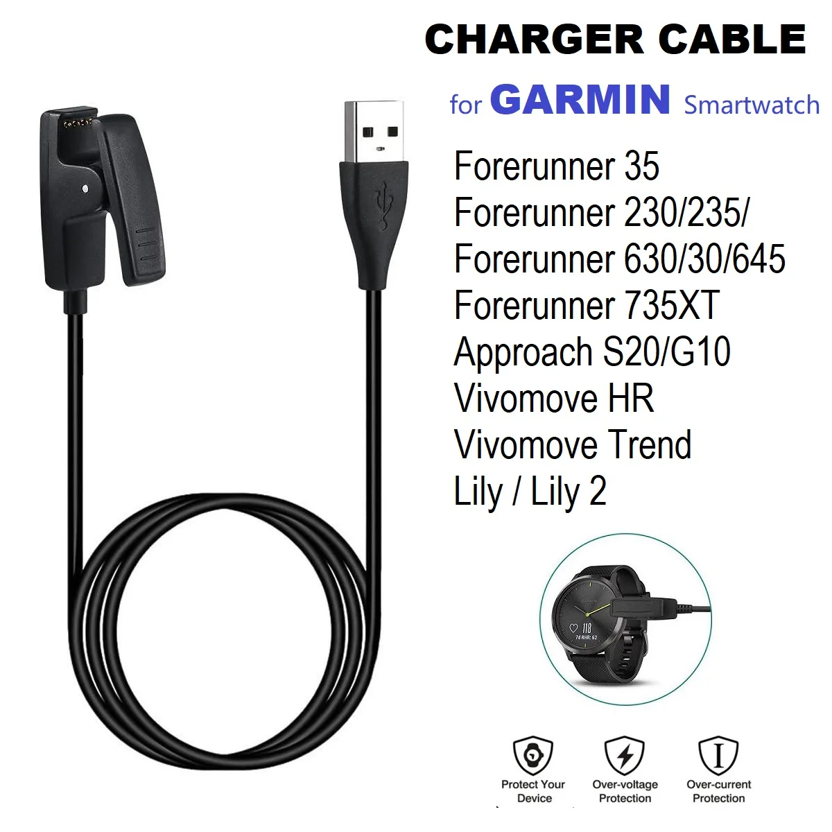 Cable-cargador-piezas-para-reloj-inteligente-accesorio-para-Garmin ...