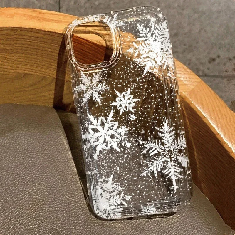 Winter Snowflake Protective Phone Case for Iphone 16 15 14 Promax 13 12 ...